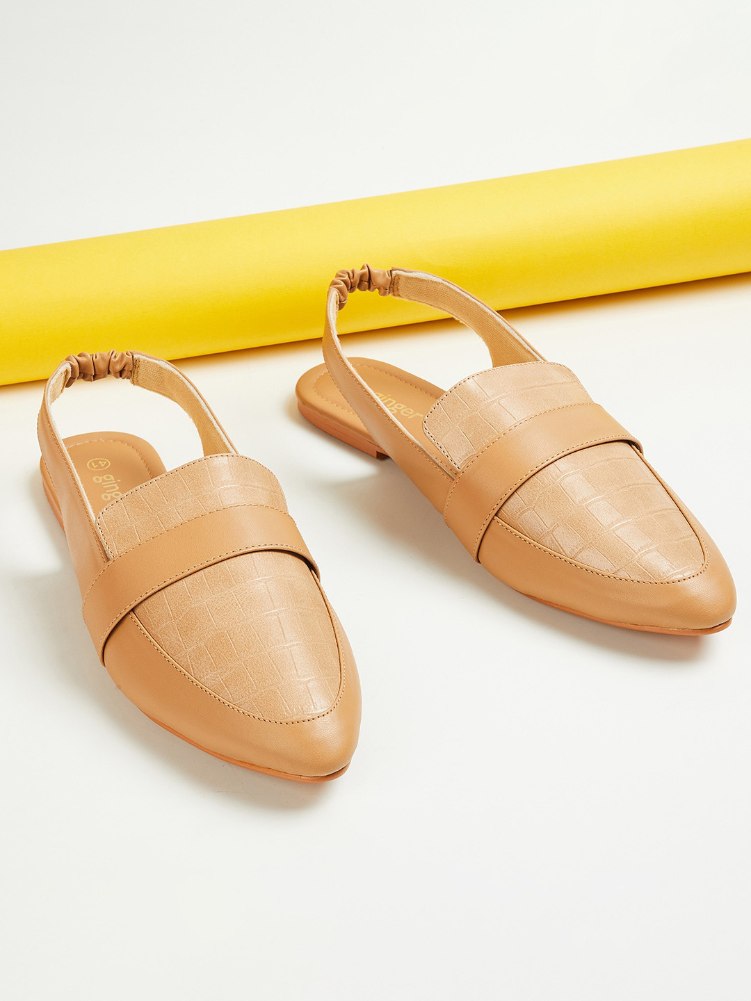 Buy Ginger By Lifestyle Women Beige Woven Design Loafers - Casual Shoes ...