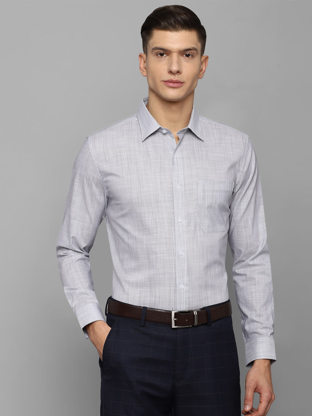 Buy Louis Philippe Men Grey Slim Fit Formal Shirt - Shirts for Men ...