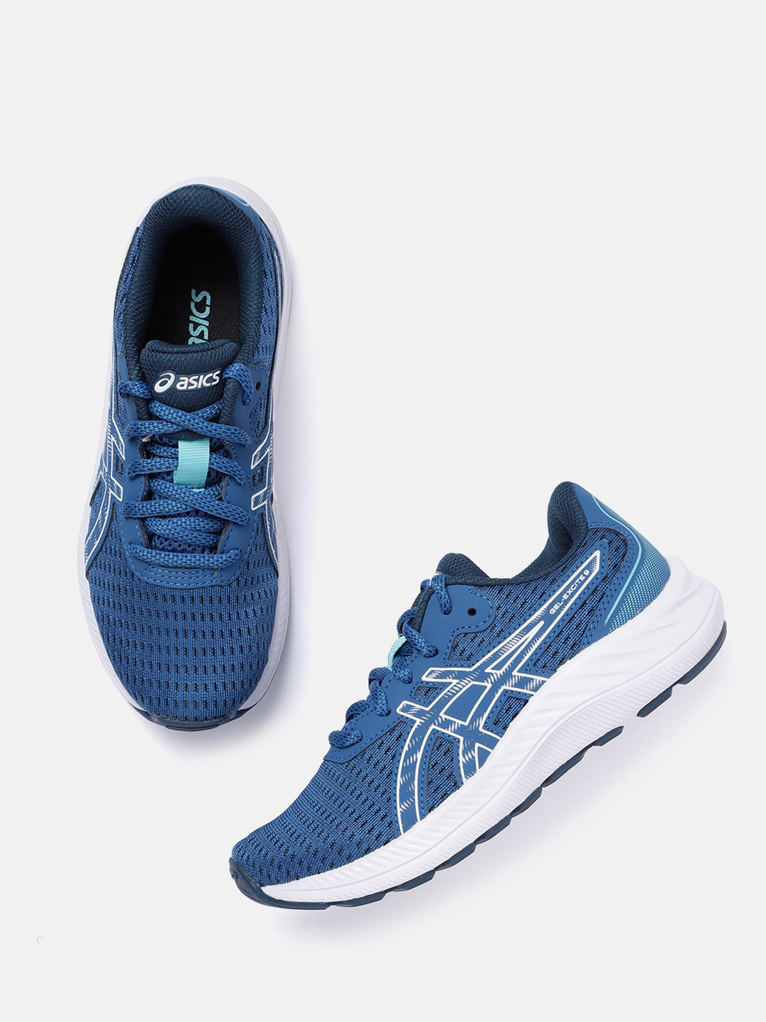 Buy ASICS Kids Blue Woven Design Gel Excite 9 GS Running Shoes - Sports ...