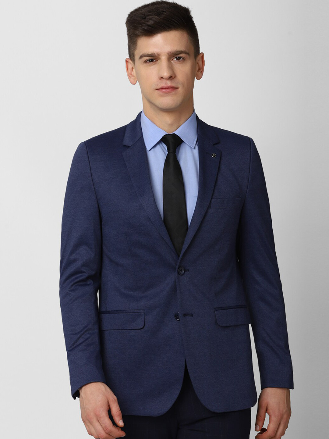 Buy Van Heusen Men Blue Solid Blazer - Blazers for Men 18337828 | Myntra