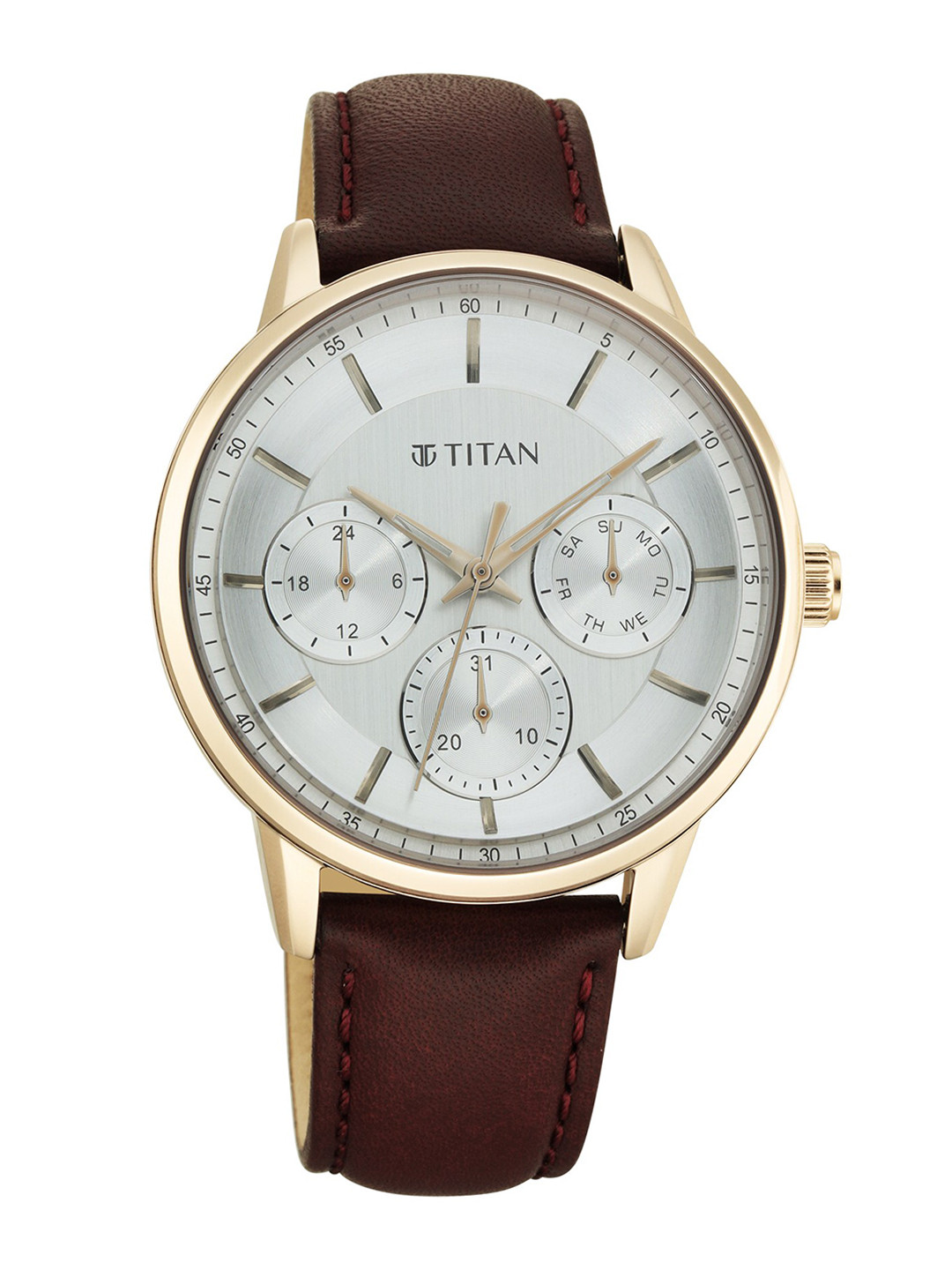 Buy Titan Men Dial & Leather Straps Analogue Watch 90133WL01 - Watches ...