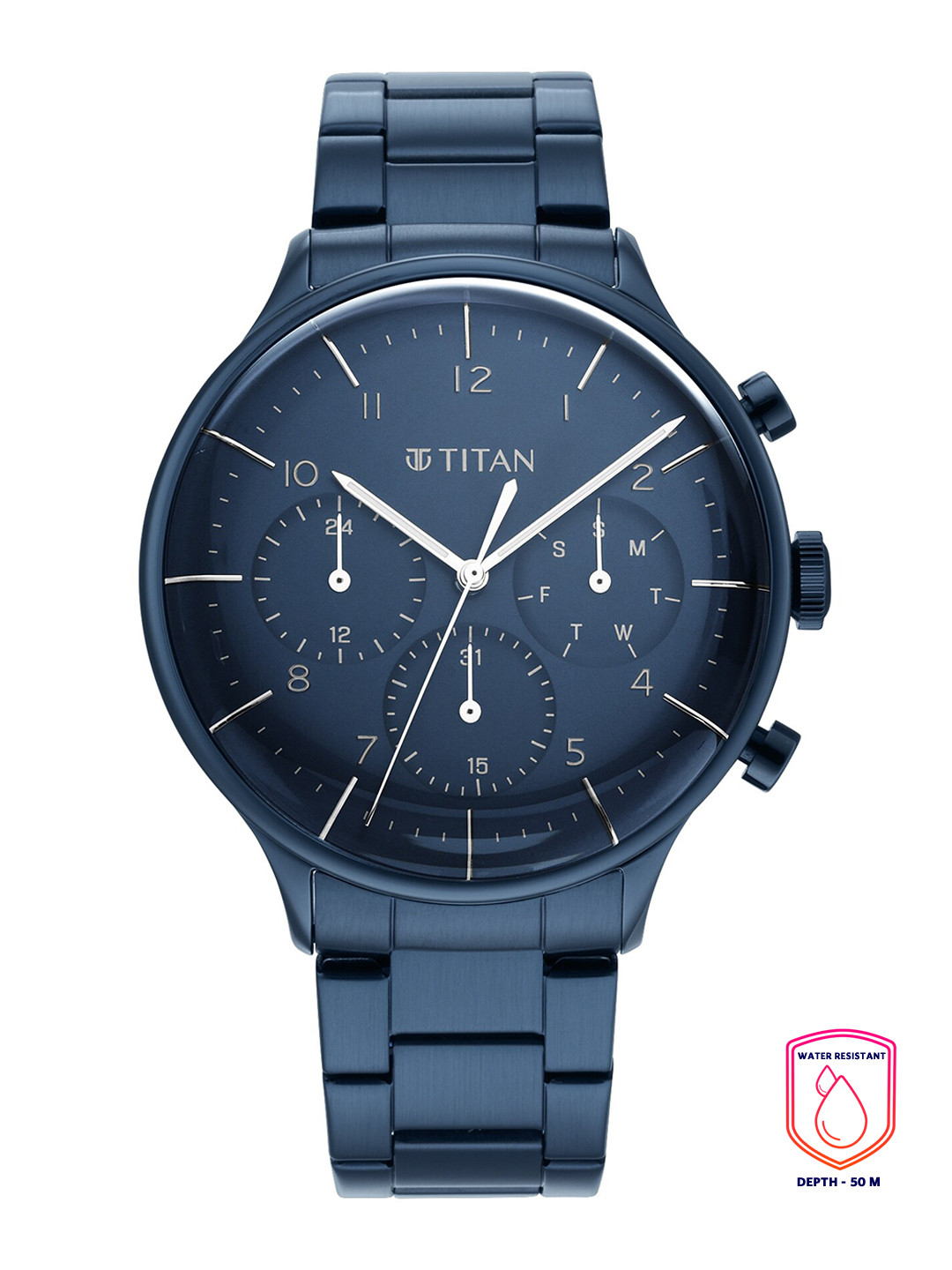 Buy Titan Men Printed Dial & Stainless Steel Bracelet Style Straps ...