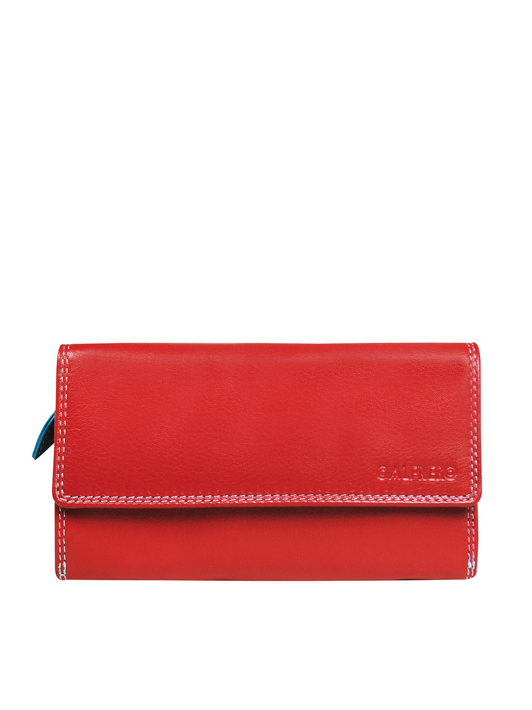 Buy CALFNERO Women Red Leather Three Fold Wallet - Wallets for Women ...