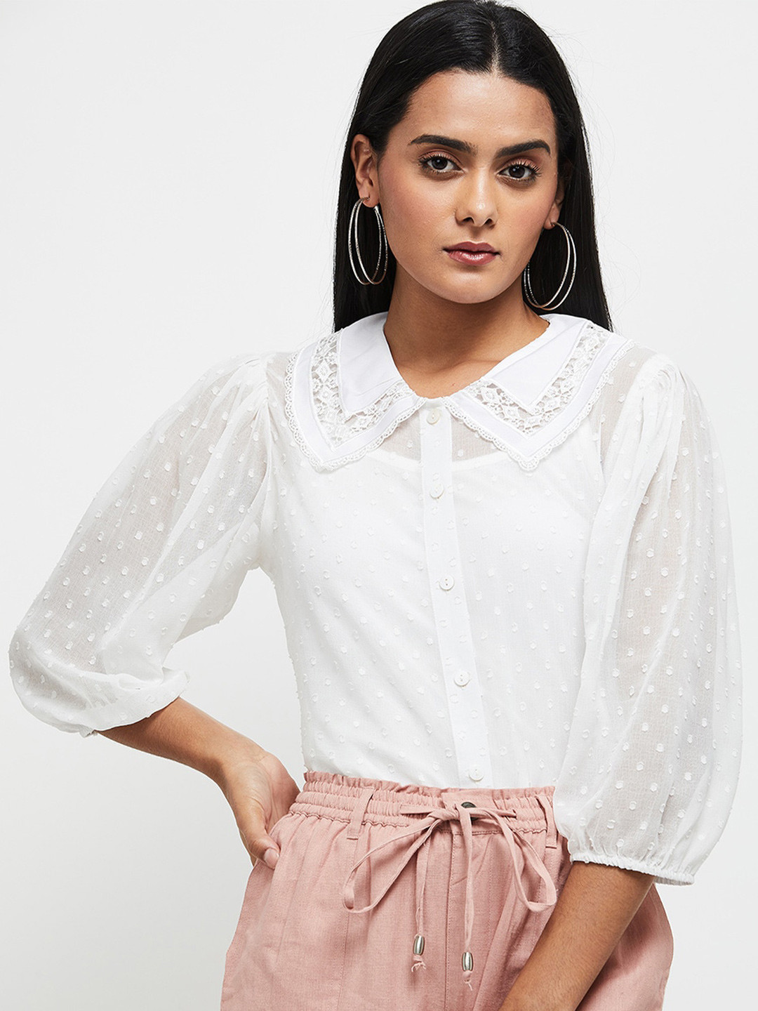 Buy Max White Shirt Style Top - Tops for Women 18344910 | Myntra