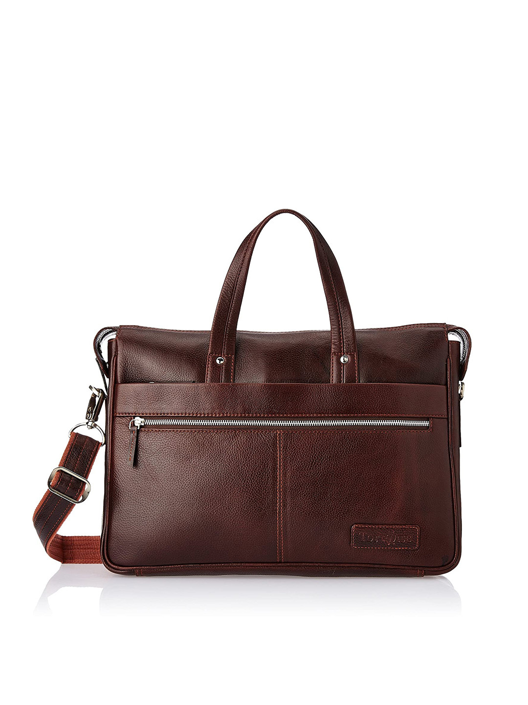 Buy Tortoise Men Brown Genuine Leather Laptop Bag - Laptop Bag for Men ...