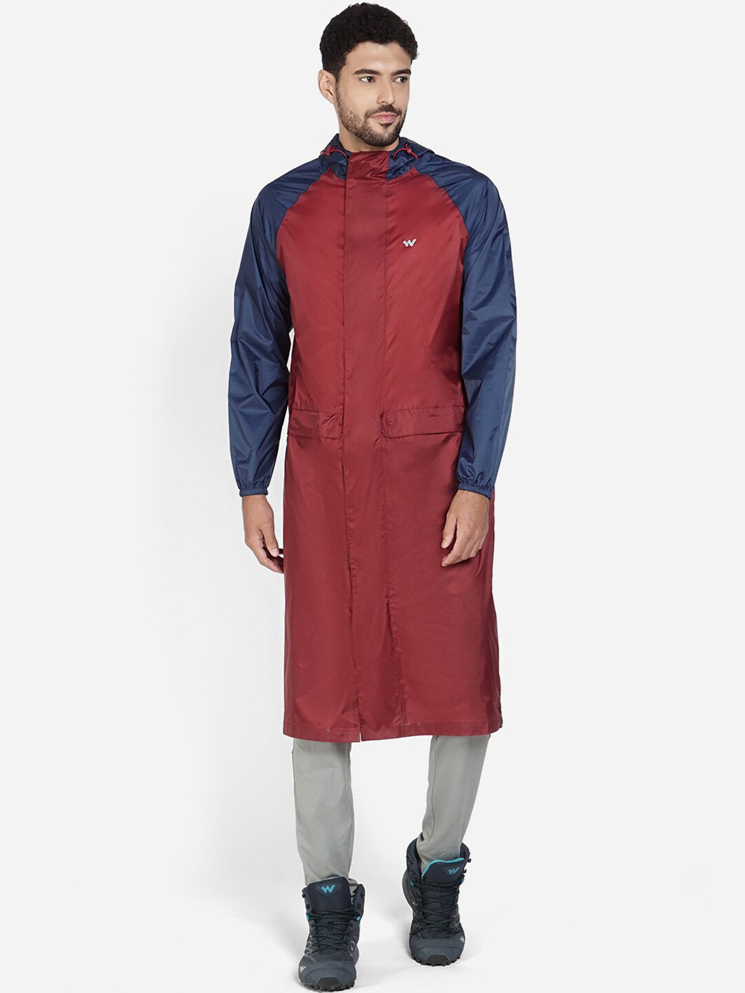 Buy Wildcraft Men Maroon Solid Waterproof Rain Jacket - Rain Jacket for ...
