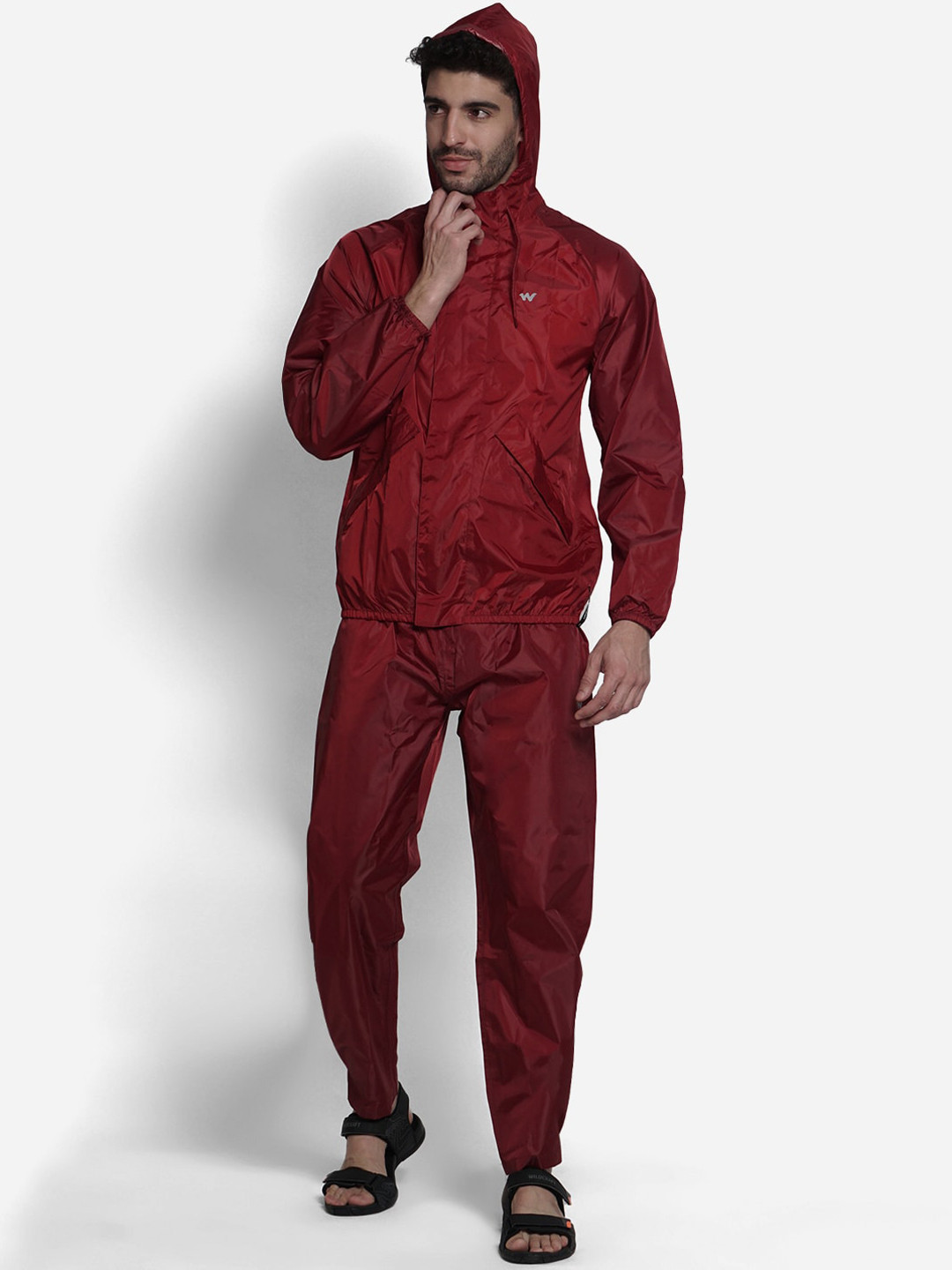 Buy Wildcraft Men Maroon Breathable Rain Suit - Rain Suit for Men ...