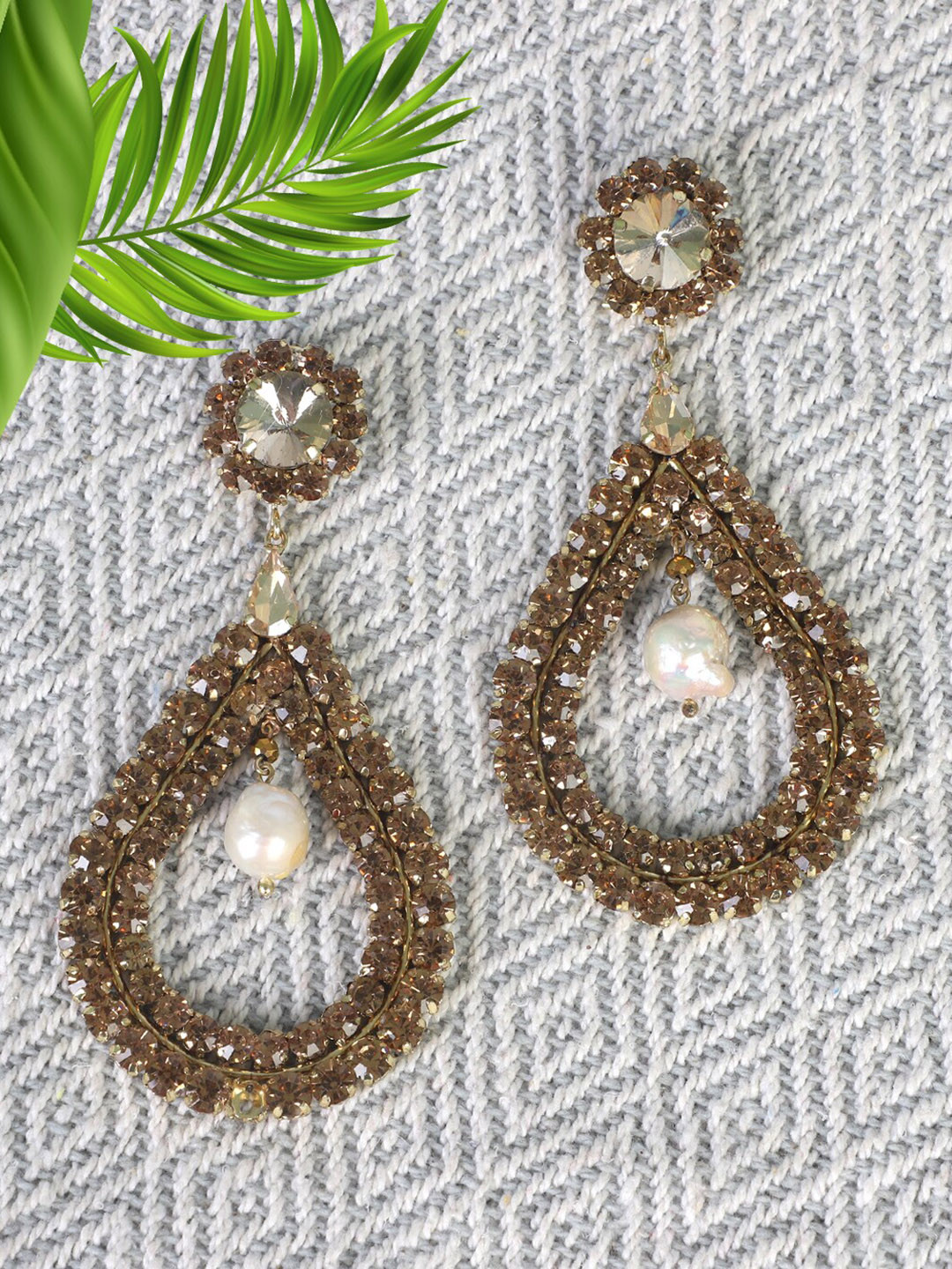 Buy Bijoux By Priya Chandna Gold Toned Contemporary Drop Earrings ...