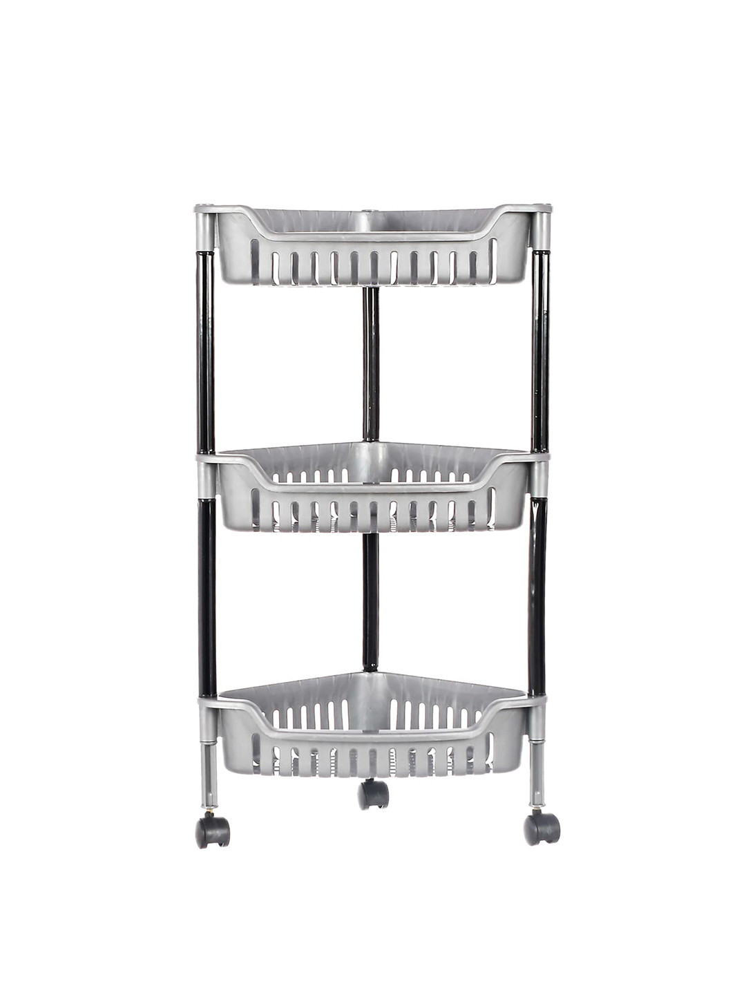 Buy Kuber Industries Grey 3 Tier Triangle Storage Rack - Organisers for ...