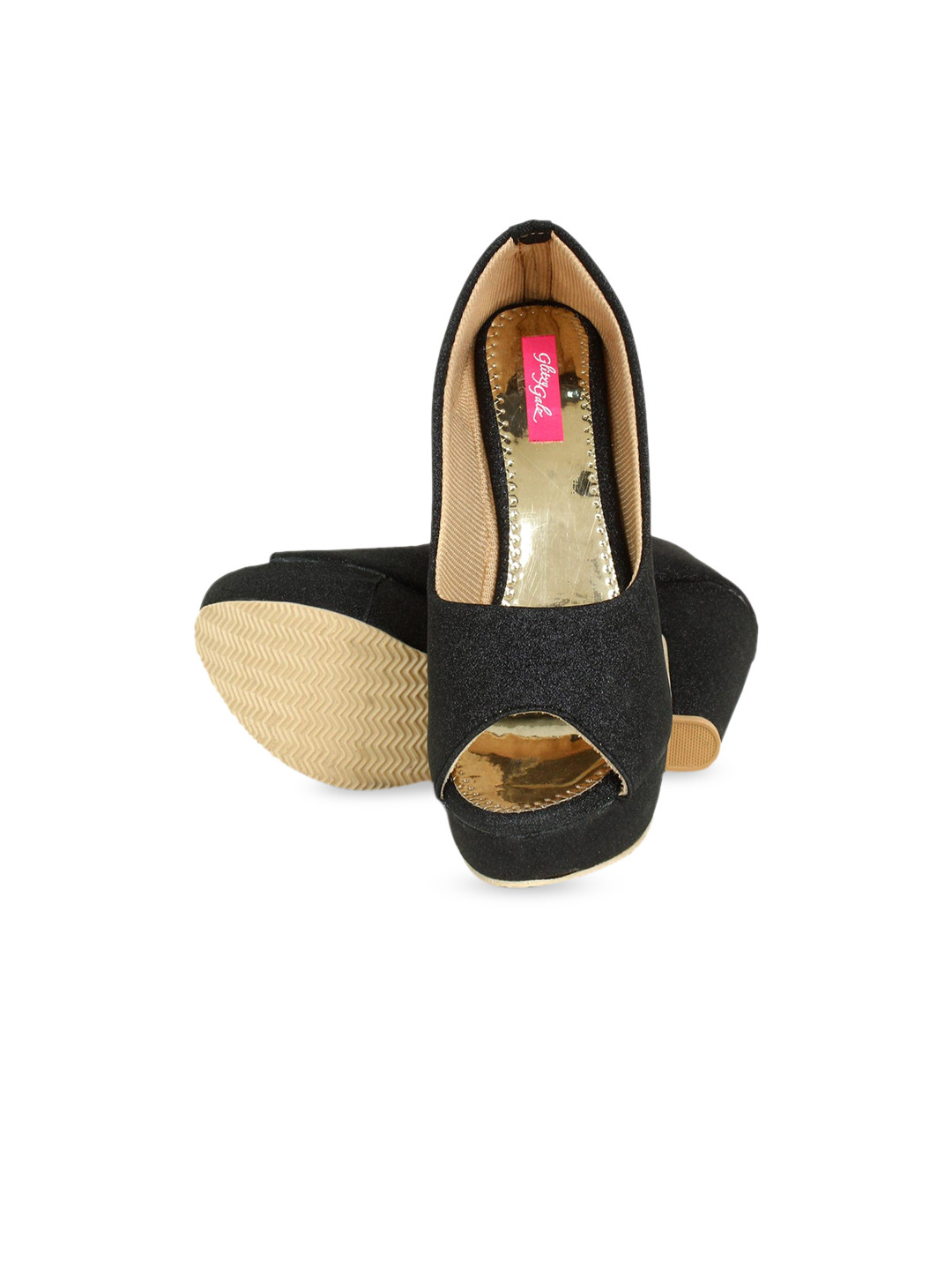 Buy Glitzy Galz Black High Top Block Peep Toes - Heels for Women ...