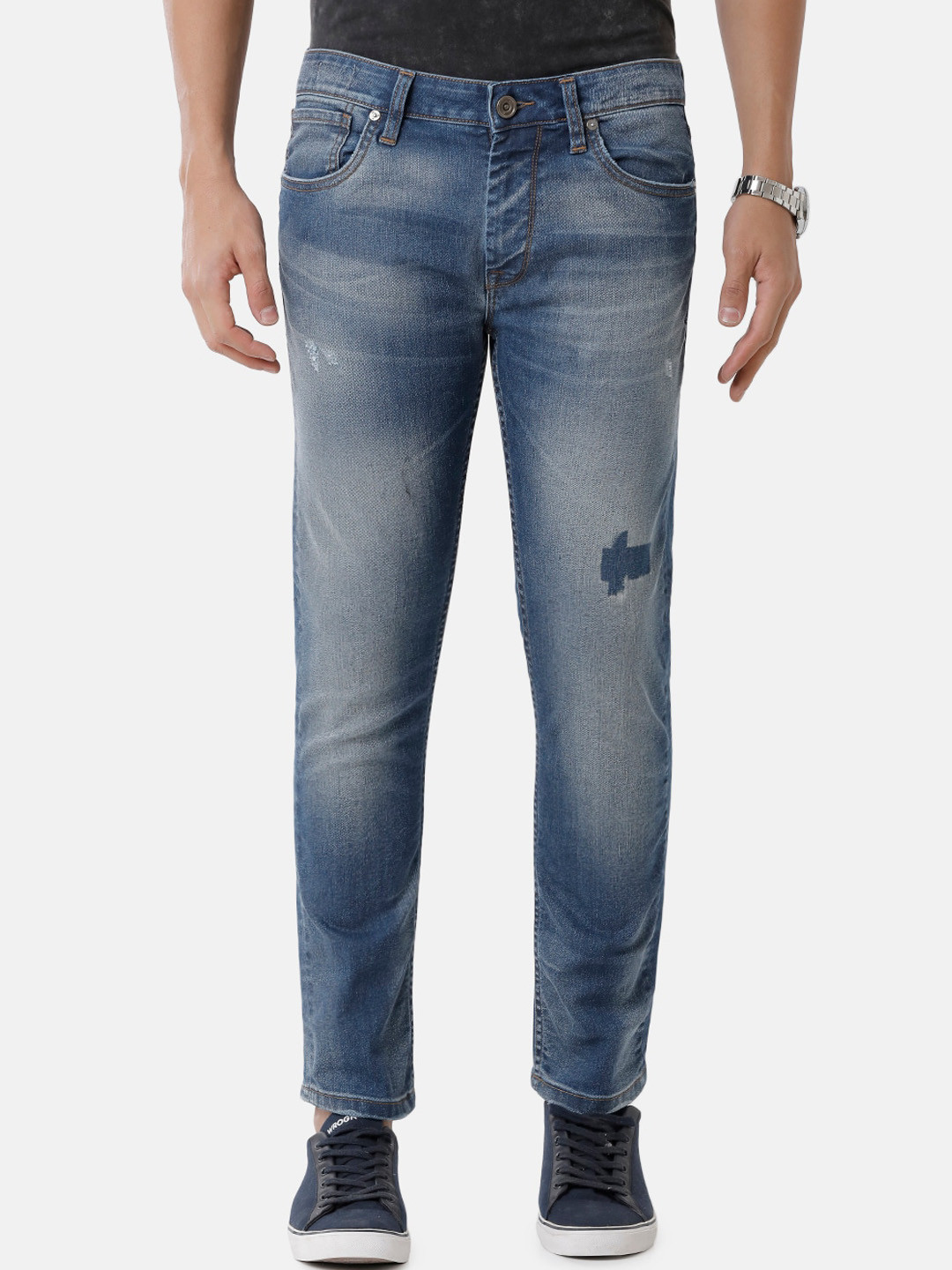 Buy Voi Jeans Men Blue Skinny Fit Low Distress Heavy Fade Jeans - Jeans ...