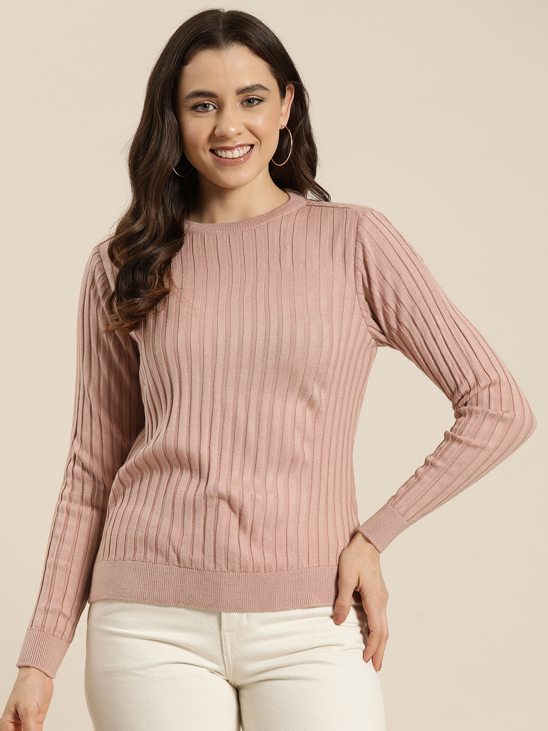 Buy HERE&NOW Round Neck Ribbed Pullover - Sweaters for Women 18363616 ...