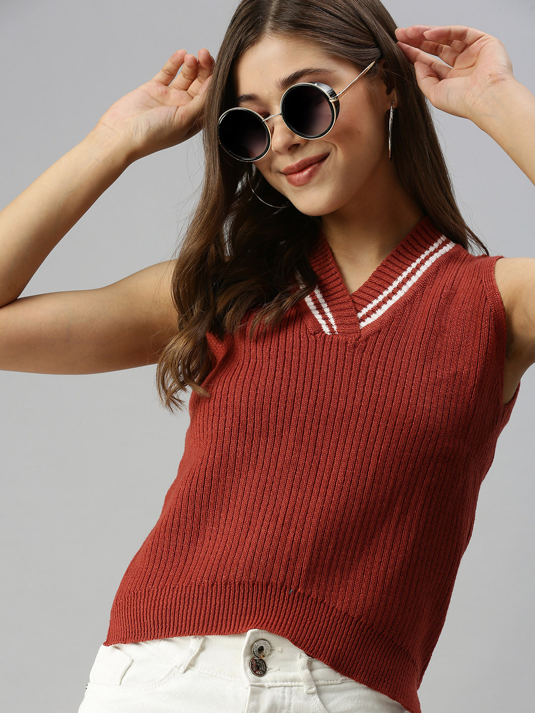 Buy SHOWOFF Rust Regular Top - Tops for Women 18365876 | Myntra