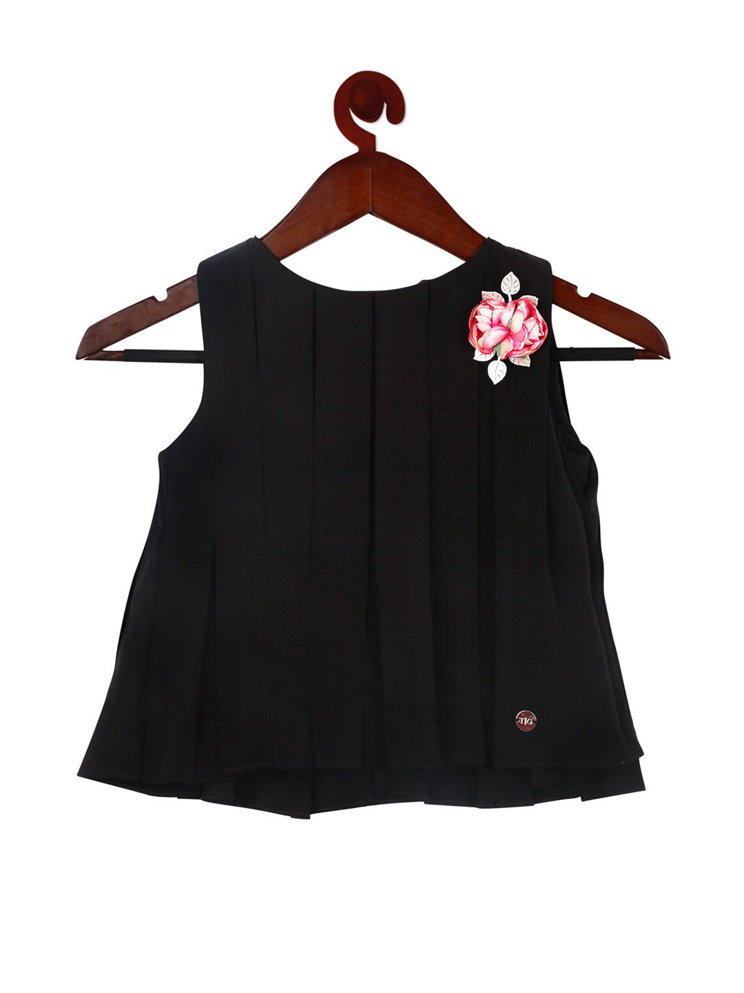 Buy Tiny Girl Black Knitted A Line Top - Tops for Girls 18366738 | Myntra