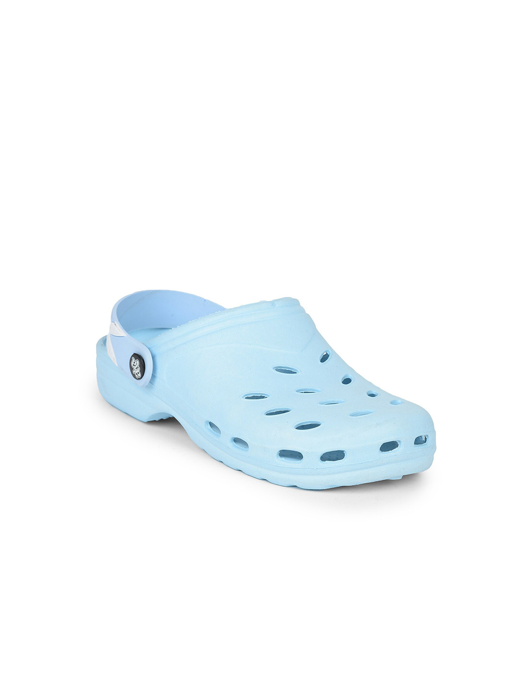 Buy Liberty Women Blue & White Self Design Clogs - Flip Flops for Women ...