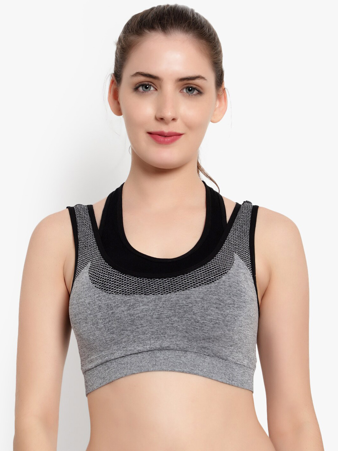 Buy BRACHY Grey & Black Bra Lightly Padded - Bra for Women 18369670 ...