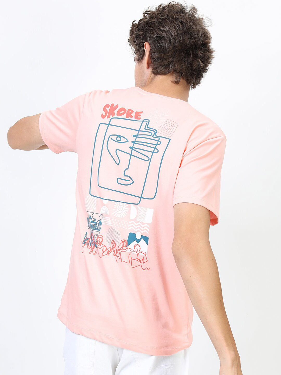 Buy HIGHLANDER Men Pink Printed Slim Fit T Shirt - Tshirts for Men ...