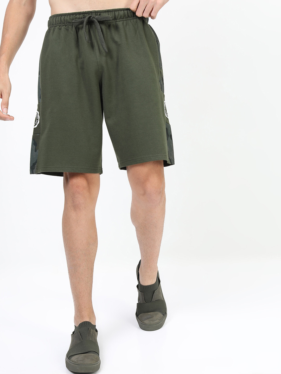 Buy KETCH Men Olive Green Solid Cotton Shorts - Shorts for Men 18372694 ...
