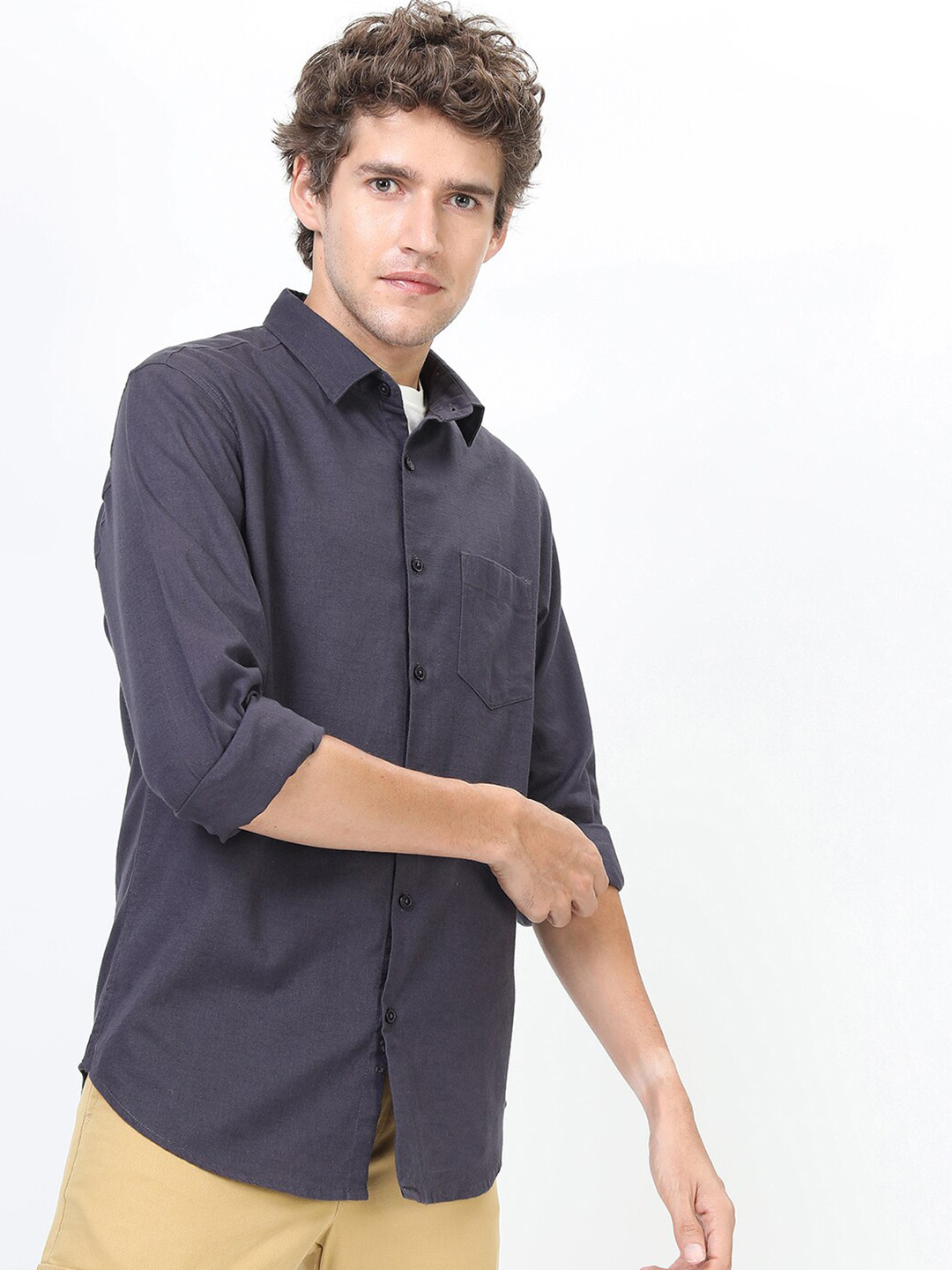 Buy KETCH Men Grey Slim Fit Casual Shirt - Shirts for Men 18372728 | Myntra