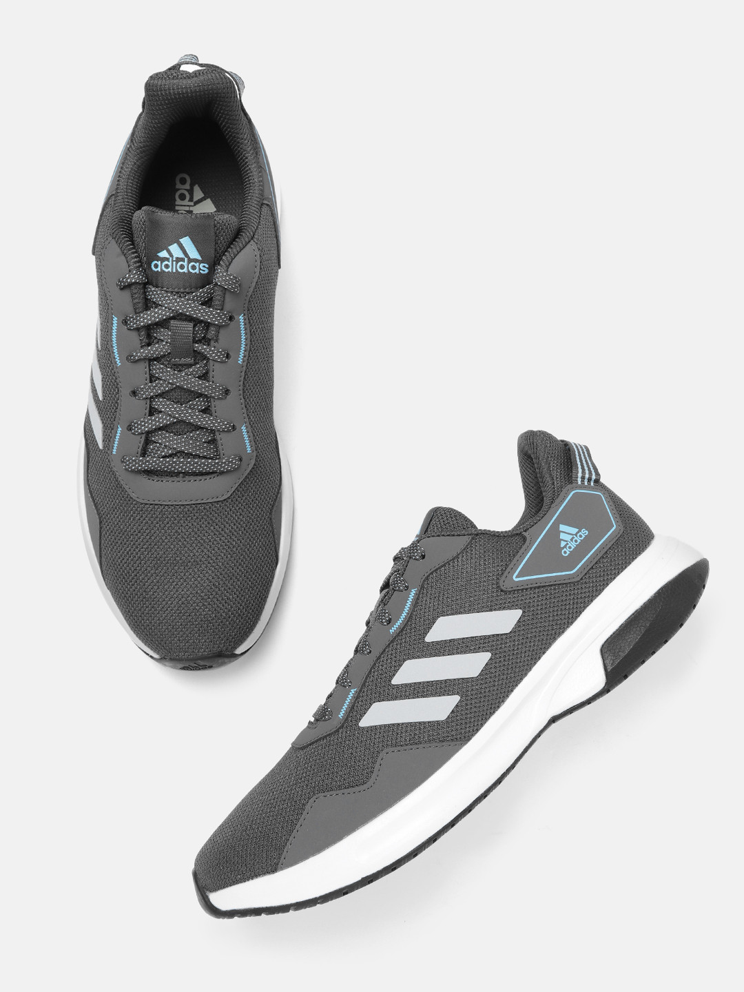 Buy ADIDAS Men Grey Woven Design Turbo Glide Running Shoes - Sports ...