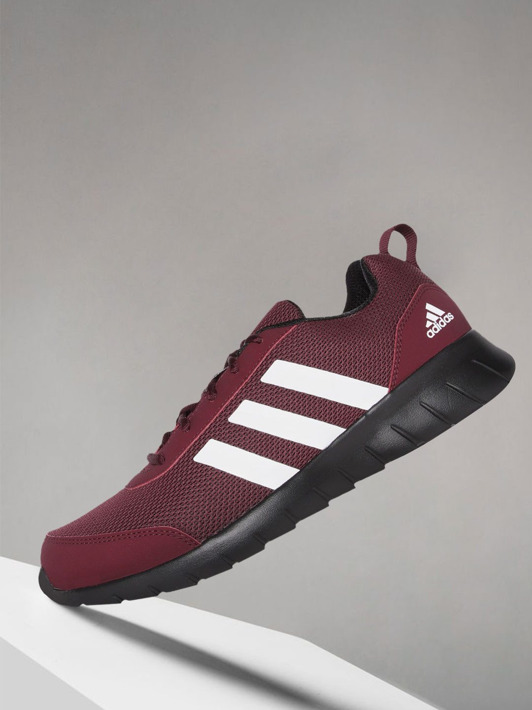 Buy ADIDAS Men Maroon & White Woven Design Vertago Running Shoes ...