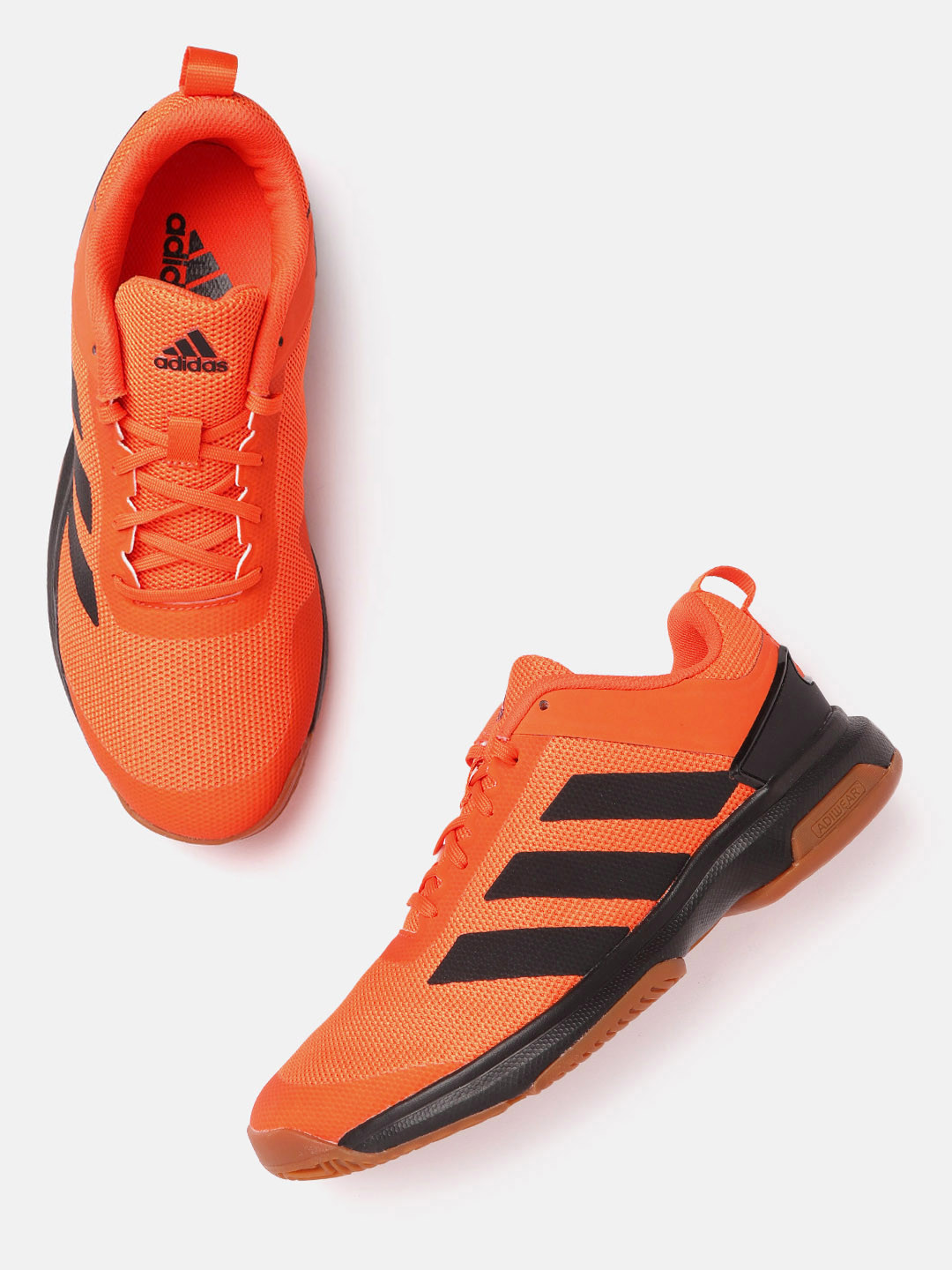 Buy ADIDAS Men Orange & Black Woven Design Ind Top Training Shoes ...