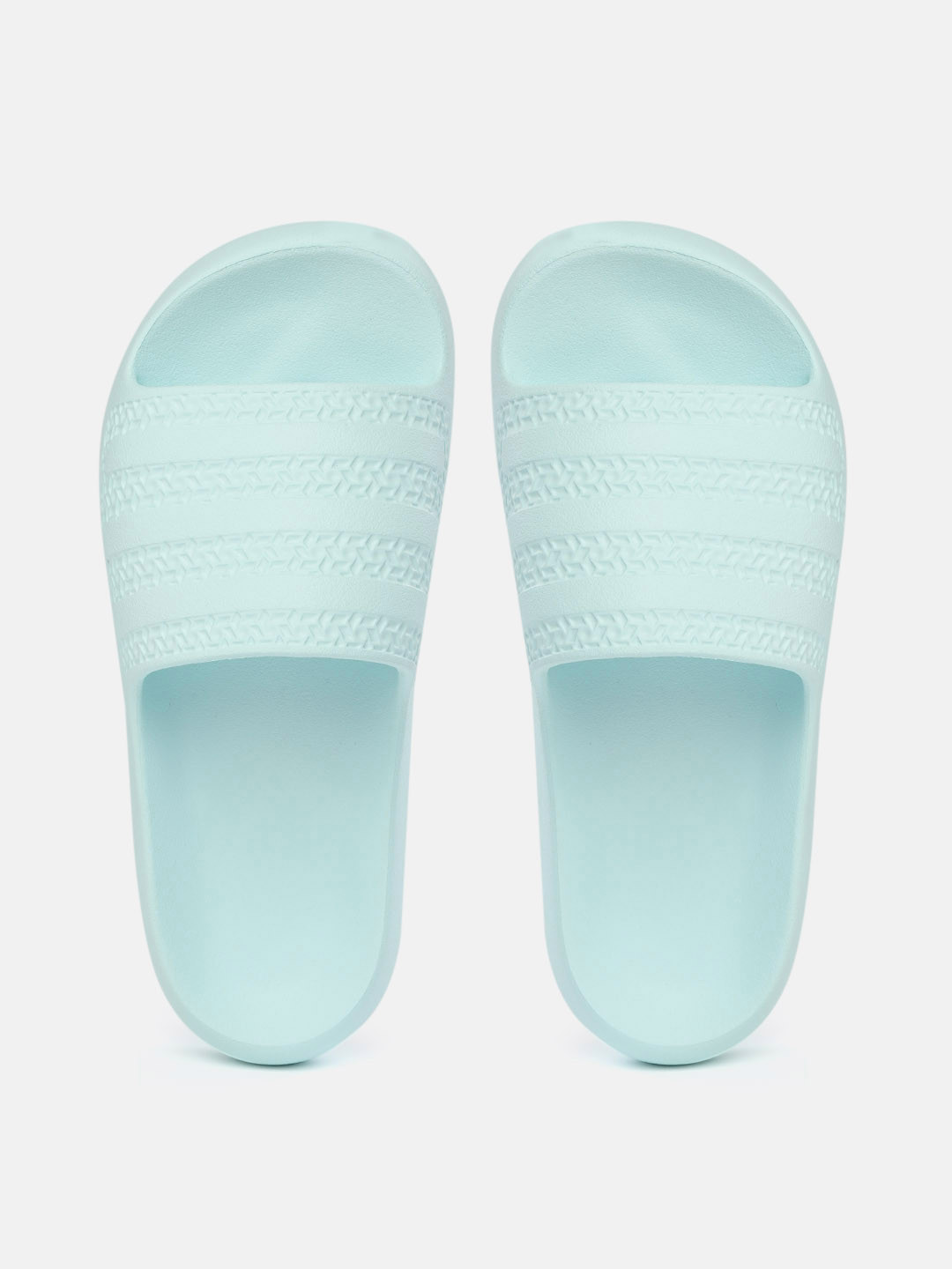 Buy ADIDAS Originals Women Blue Self Striped Adilette Soft Sliders ...