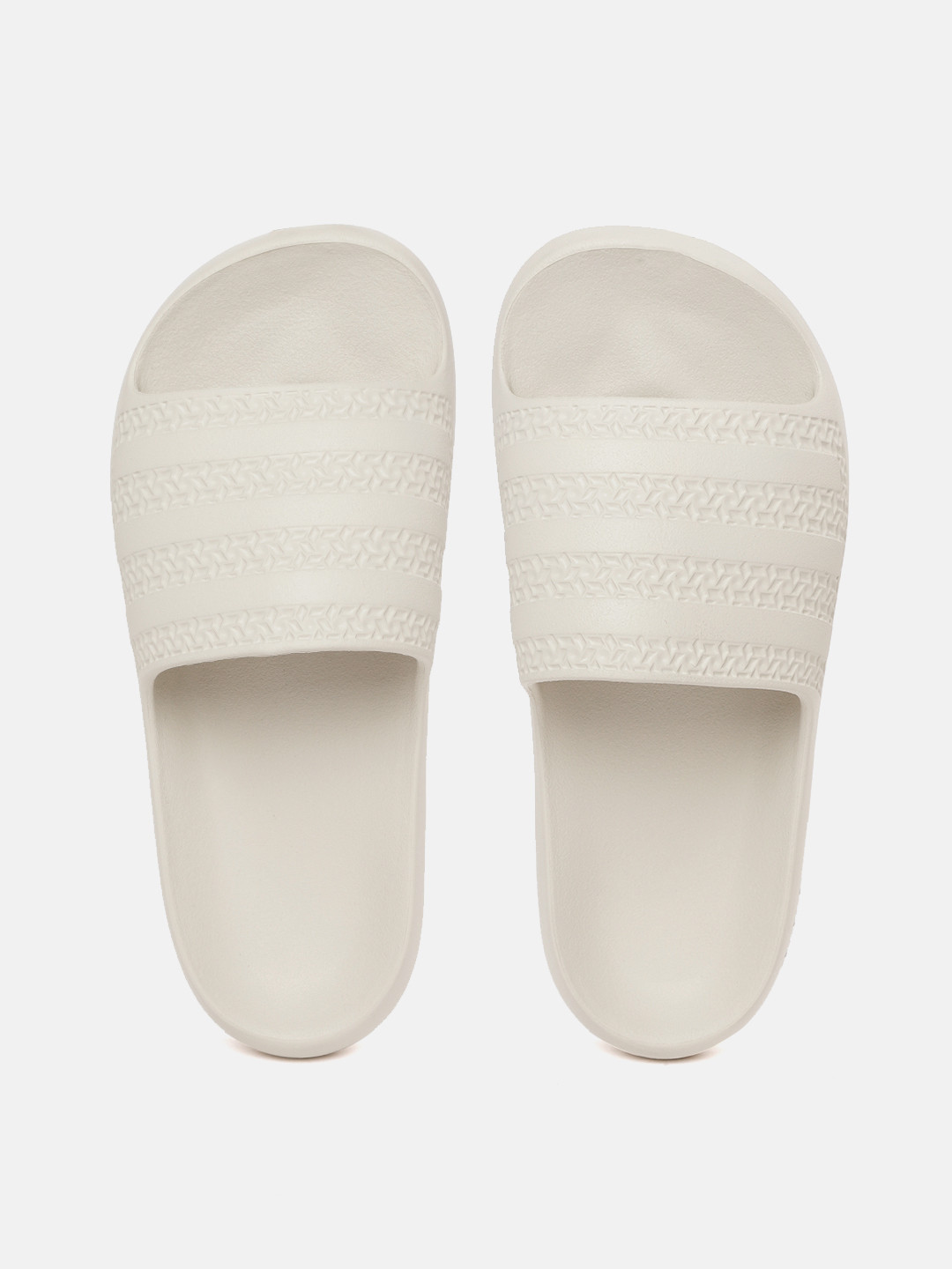 Buy ADIDAS Originals Women Beige Textured Adilette Soft Sliders - Flip ...