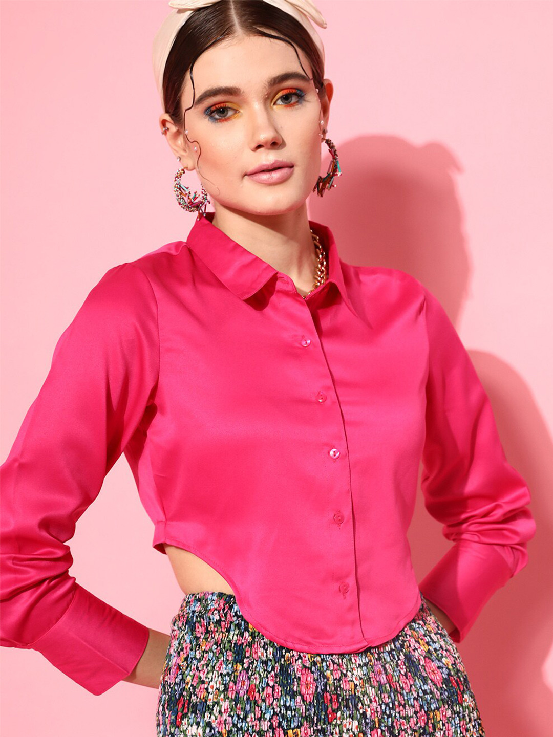 Buy STREET 9 Fuchsia Shirt Style Top - Tops for Women 18375578 | Myntra