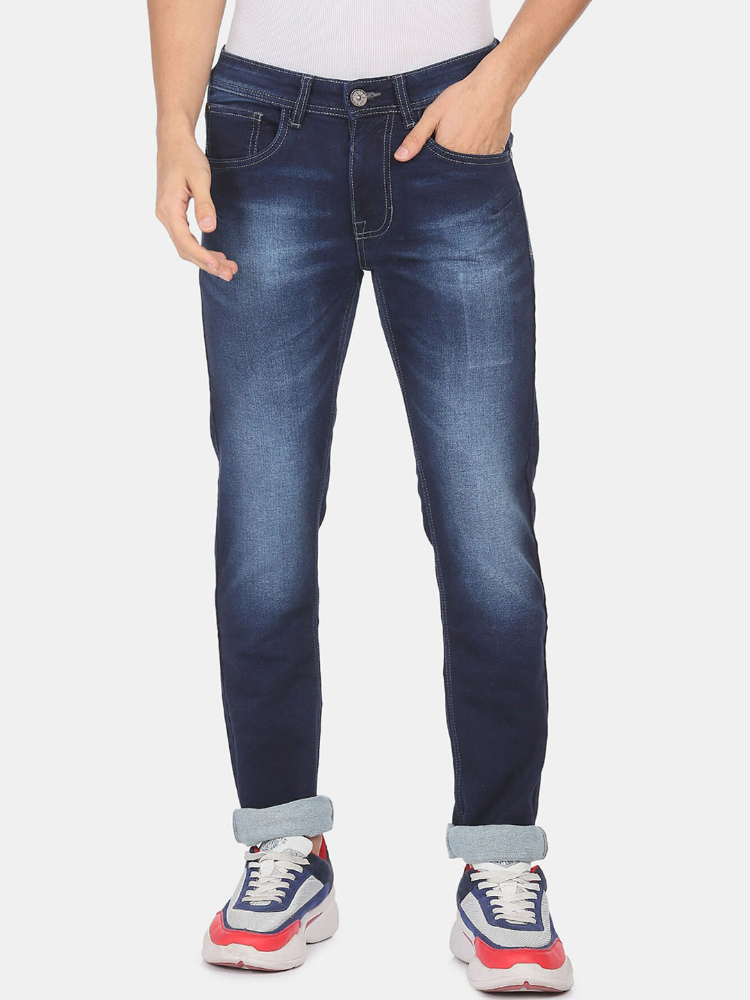 Buy Colt Men Blue Slim Fit Low Distress Light Fade Jeans - Jeans for ...