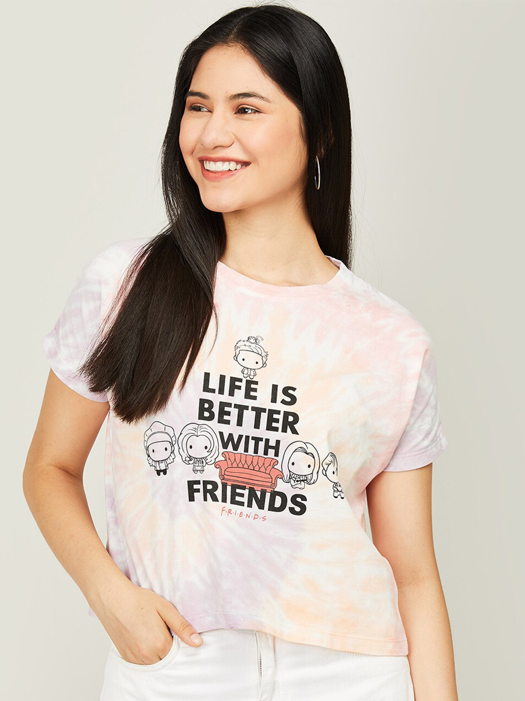 Buy Ginger By Lifestyle Pink Print Pure Cotton Top - Tops for Women ...