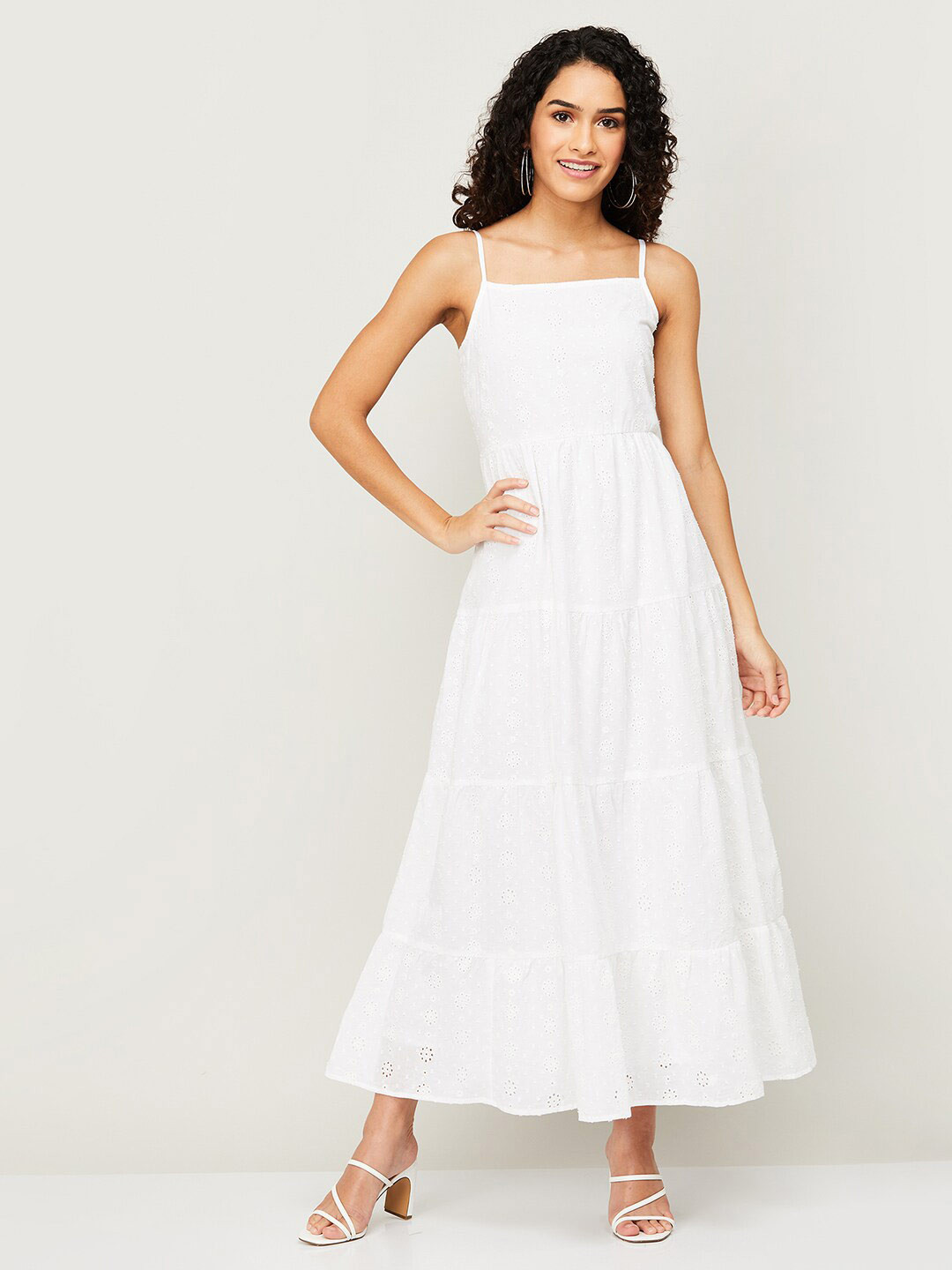 Buy CODE By Lifestyle Women White Maxi Dress - Dresses for Women ...