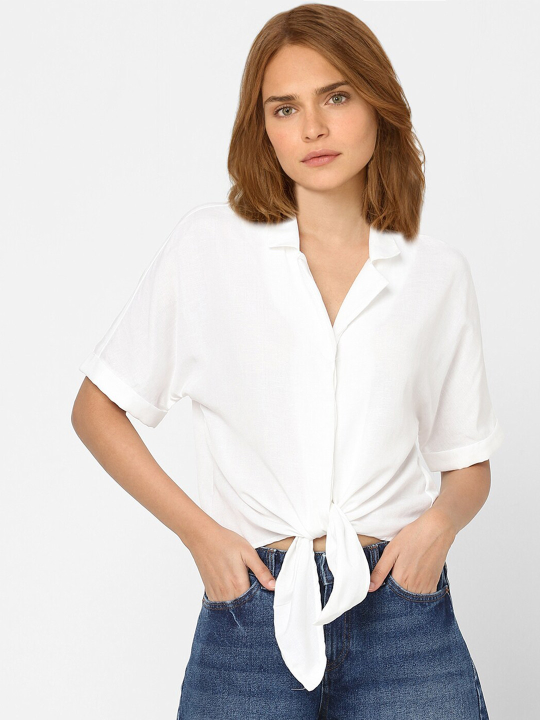 Buy Vero Moda White Shirt Style Top - Tops for Women 18395084 | Myntra