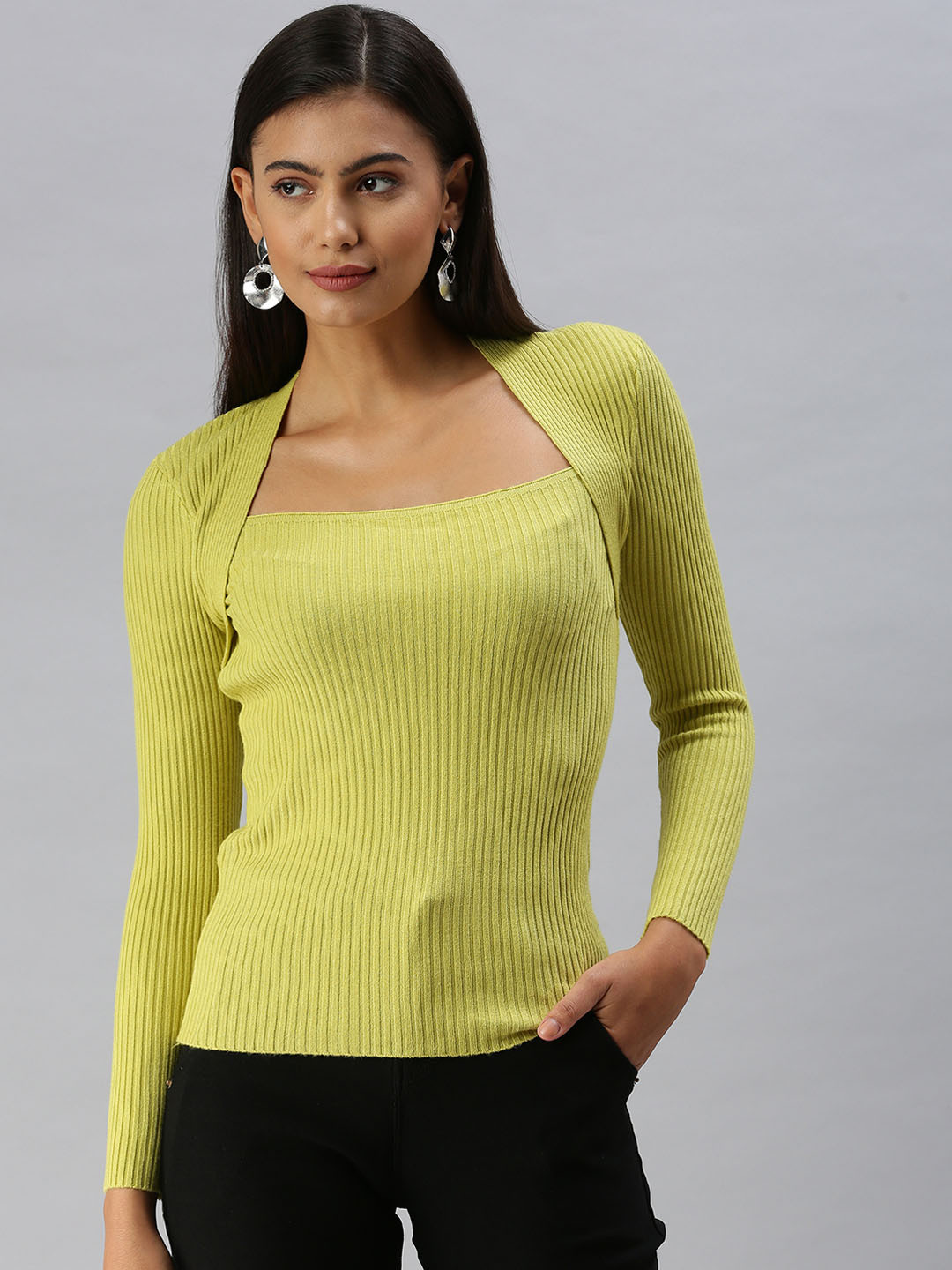 Buy SHOWOFF Lime Green Regular Top - Tops for Women 18395752 | Myntra