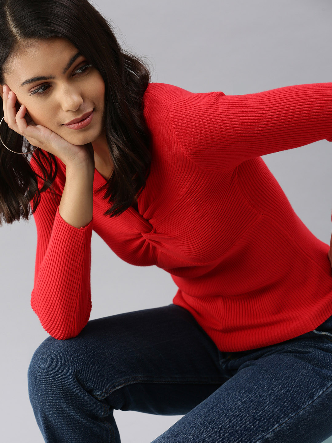 Buy SHOWOFF Women Red Solid Twisted Top - Tops for Women 18395784 | Myntra