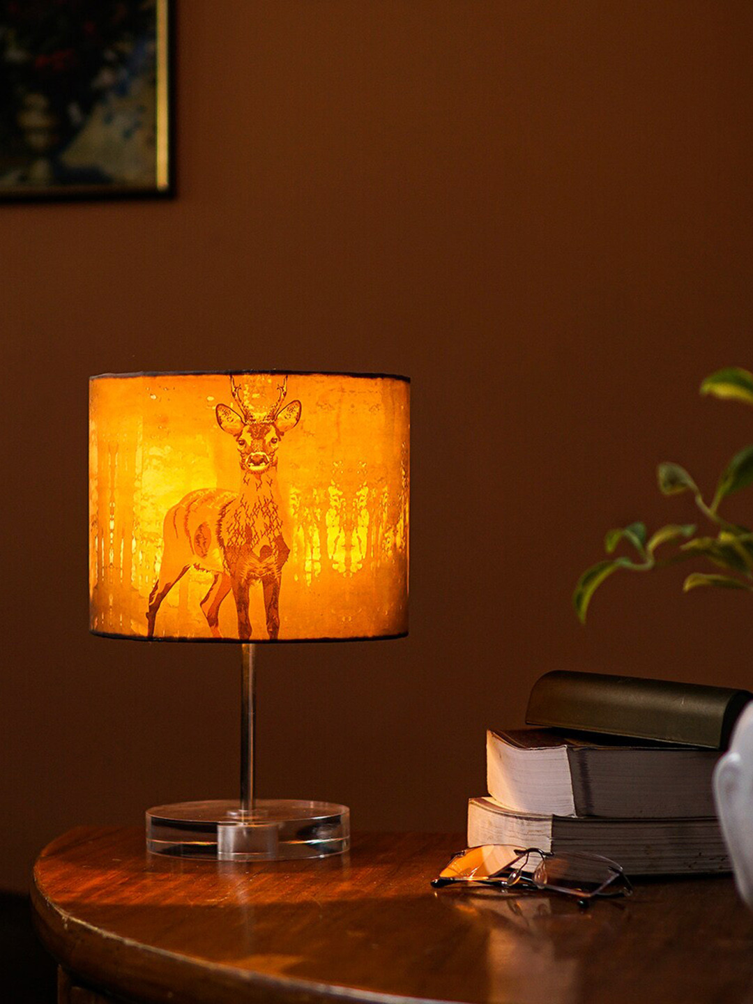 Buy Pinecraft INTERNATIONAL Brown Printed Celeste Table Lamp With Shade ...