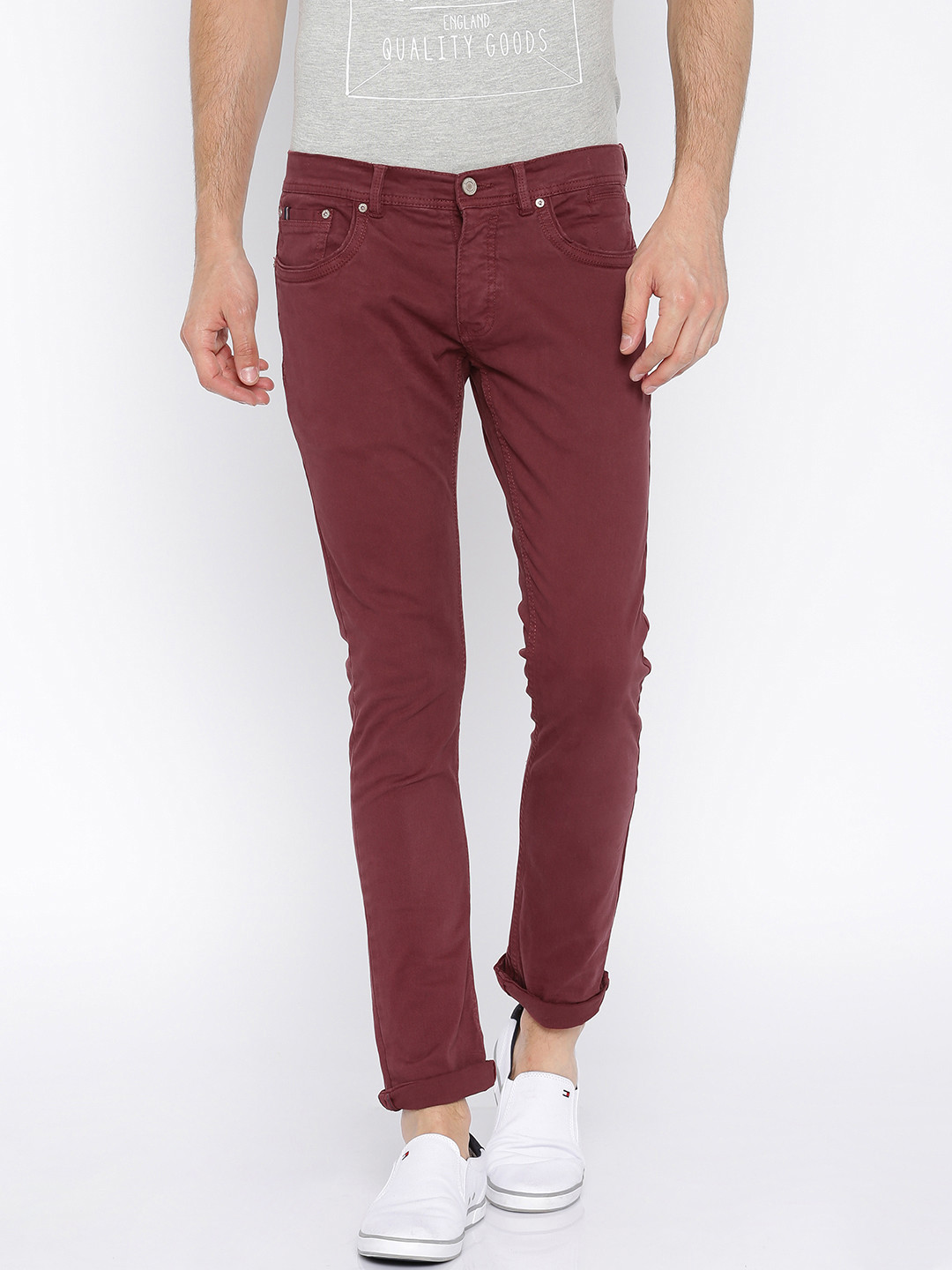 Buy ALCOTT Maroon Skinny Fit Stretchable Jeans - Jeans for Men 1840974 ...