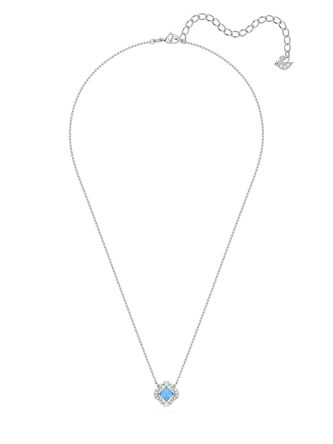 Buy SWAROVSKI Blue & Silver Toned Rhodium Plated Chain - Necklace And ...
