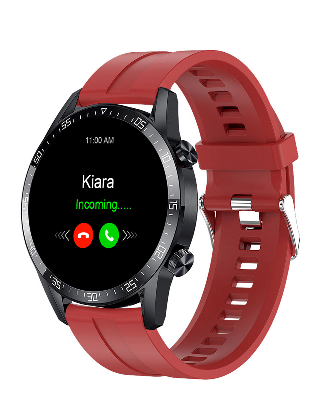 Buy Honeybud Black & Red Airfit Ultra Smartwatch With ECG Monitoring ...