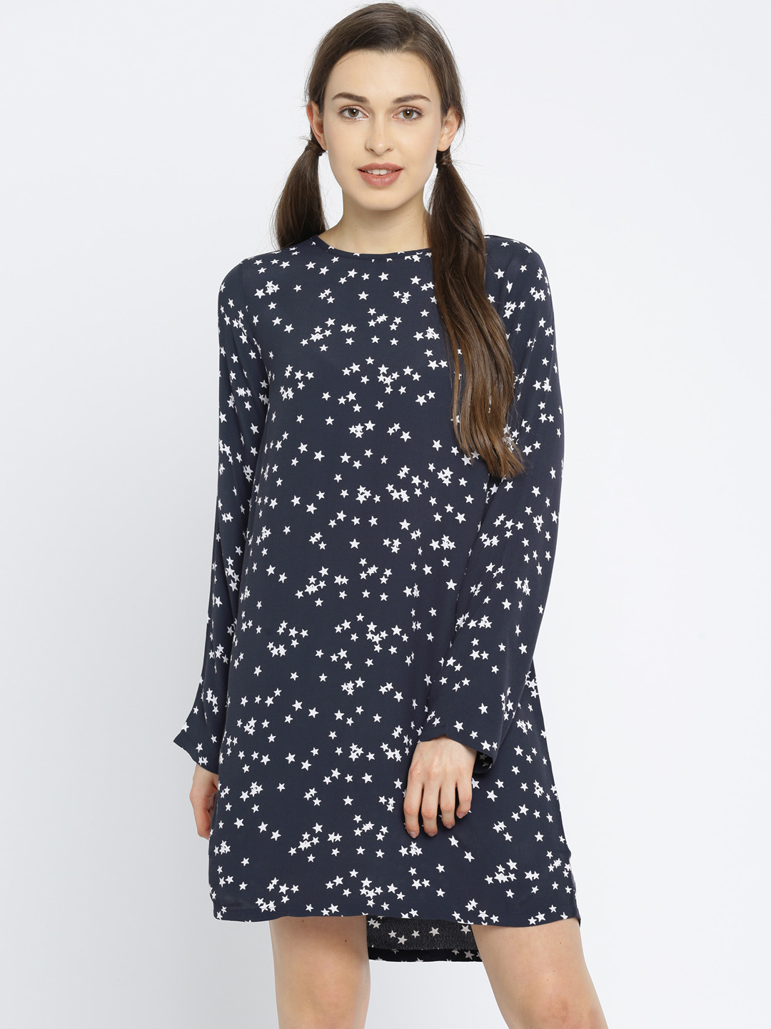 Buy Vero Moda Women Navy & White Shift Dress - Dresses for Women ...