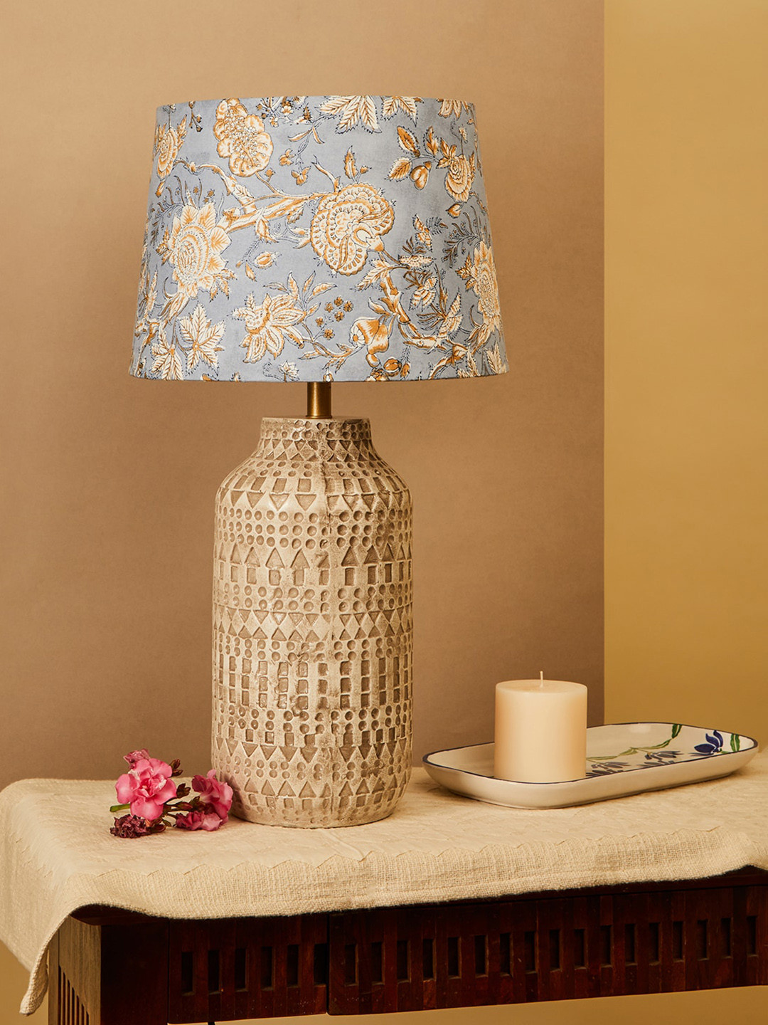 Buy Fabindia Aadrta Printed Lampshade Medium - Floor Lamps for Unisex ...