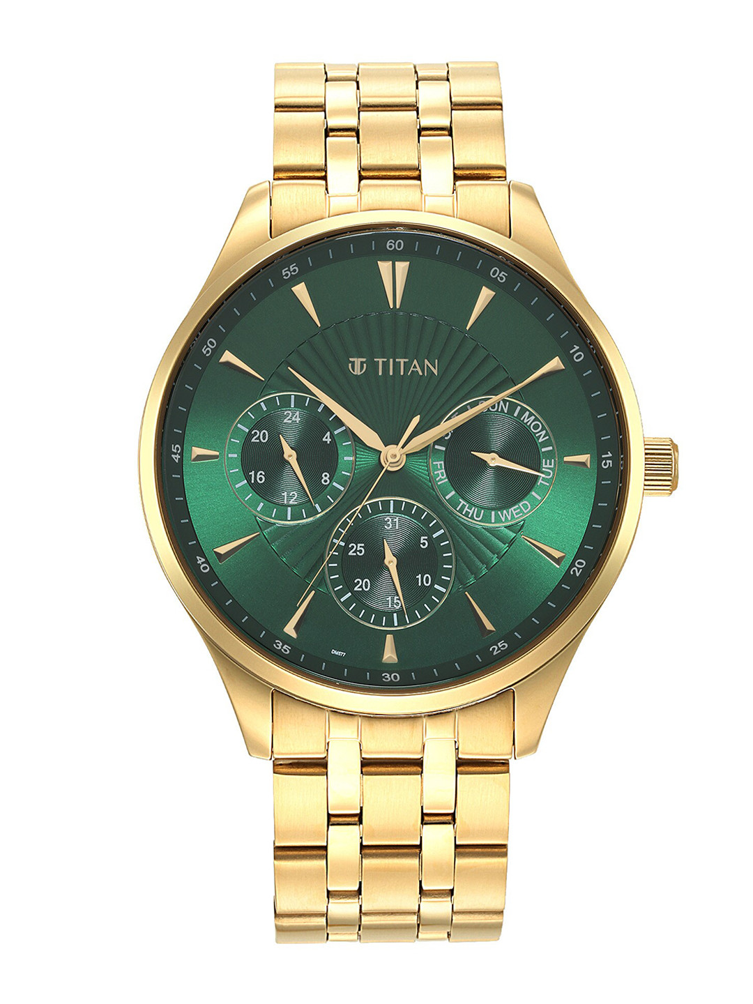 Buy Titan Men Green Printed Dial & Stainless Steel Bracelet Style ...