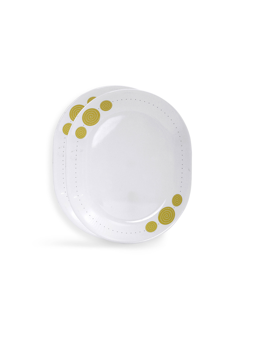 Buy Corelle India Collection Spiral White Set Of 2 Printed Oval Serving ...
