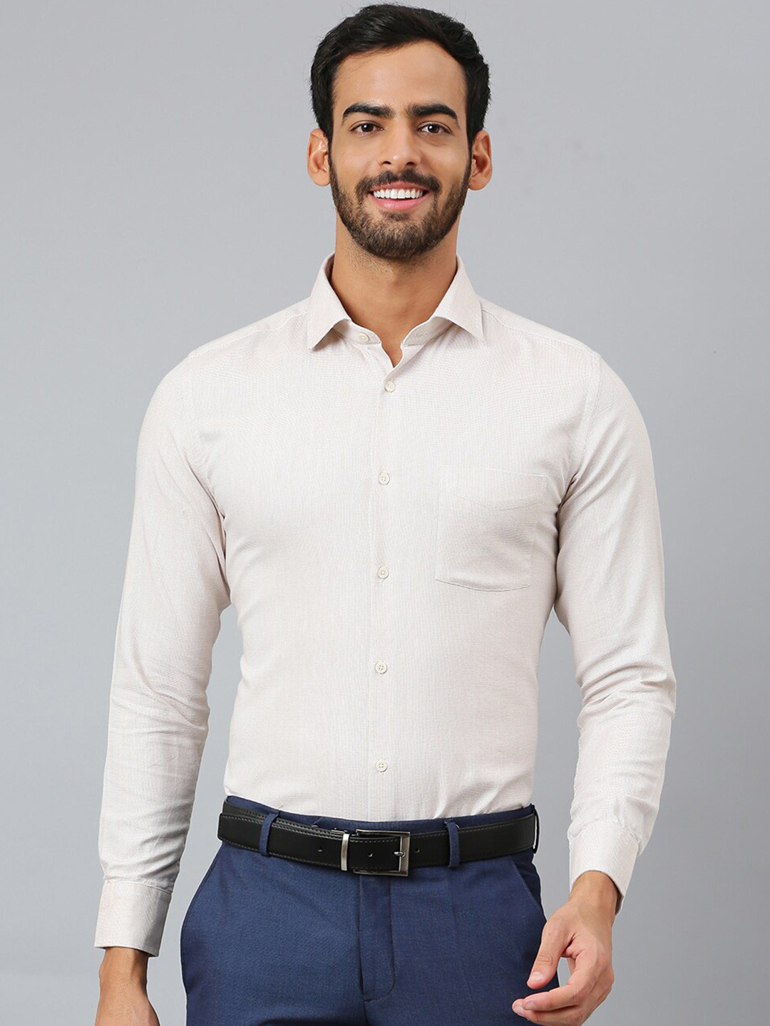 Buy Richlook Men Beige Formal Shirt - Shirts for Men 18431430 | Myntra