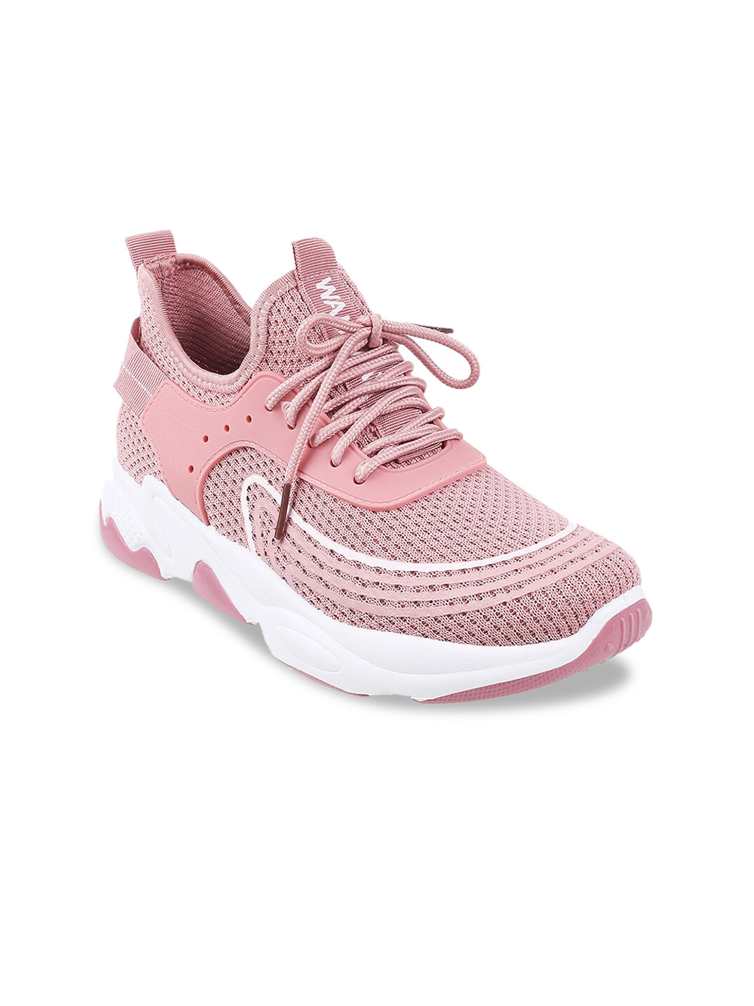 Buy WALKWAY By Metro Women Peach Coloured Woven Design Sneakers ...