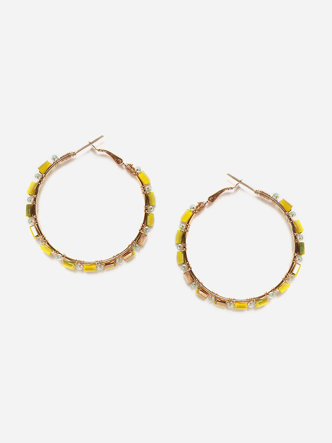Buy W Yellow Circular Hoop Earrings - Earrings for Women 18436458 | Myntra