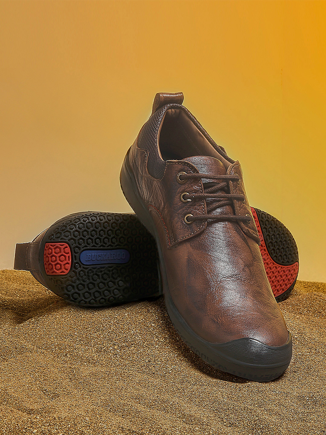 Buy Buckaroo Men Textured Leather Sneakers - Casual Shoes for Men ...