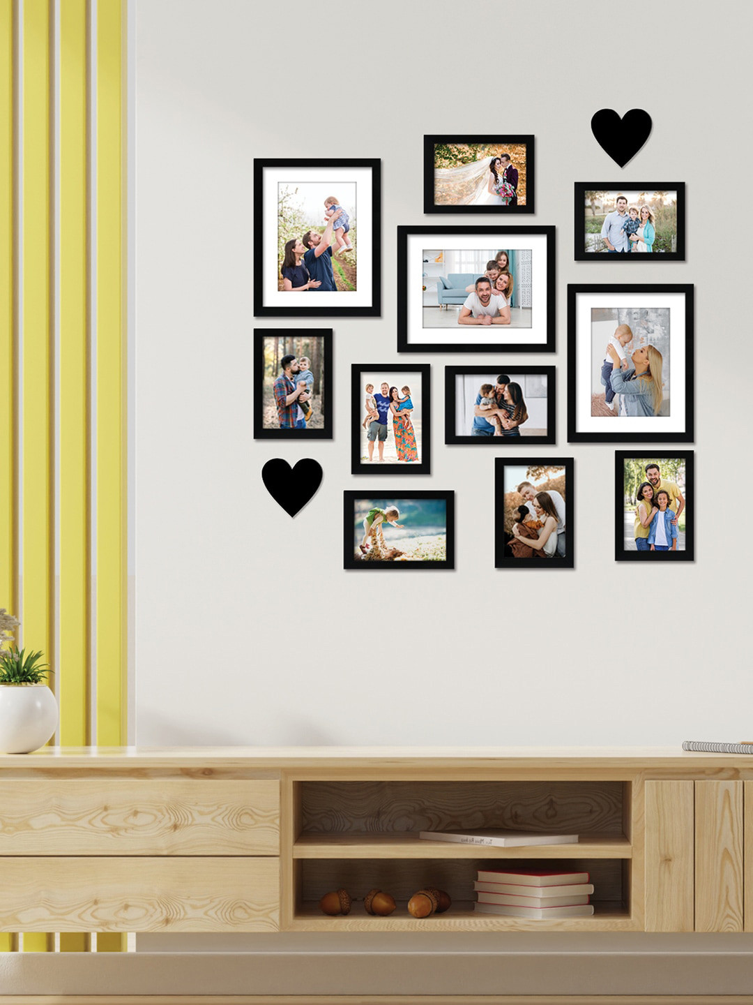 Buy RANDOM Set Of 11 Black Solid Synthetic Collage Photo Frames - Photo ...