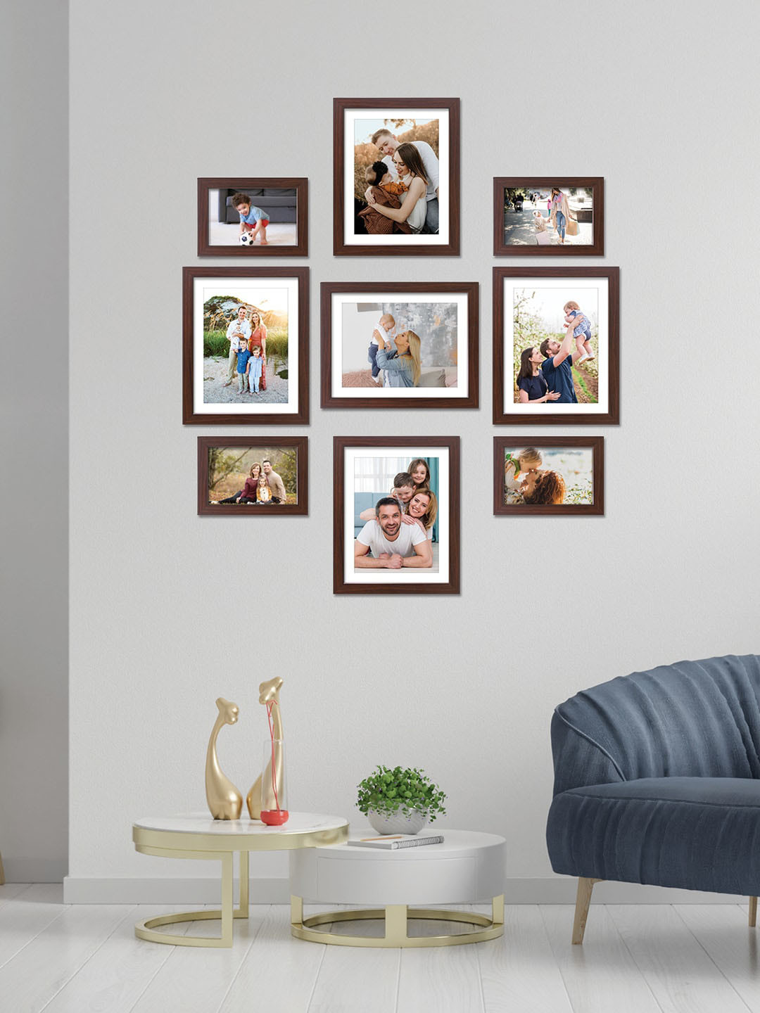 Buy RANDOM Set Of 9 Brown Solid Individual Photo Frames - Photo Frames ...