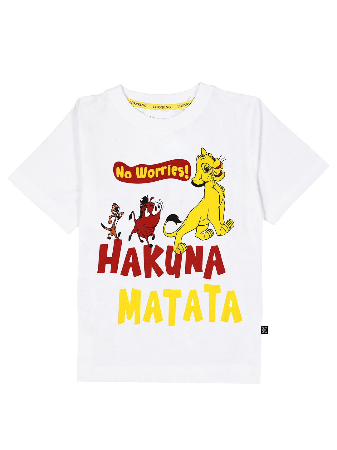 Buy KINSEY Boys White Lion King Printed Applique T Shirt - Tshirts for ...